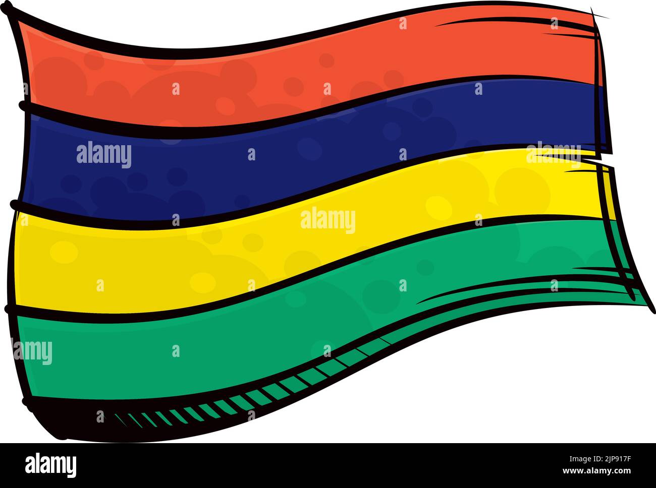 Painted Mauritius flag waving in wind Stock Vector Image & Art - Alamy