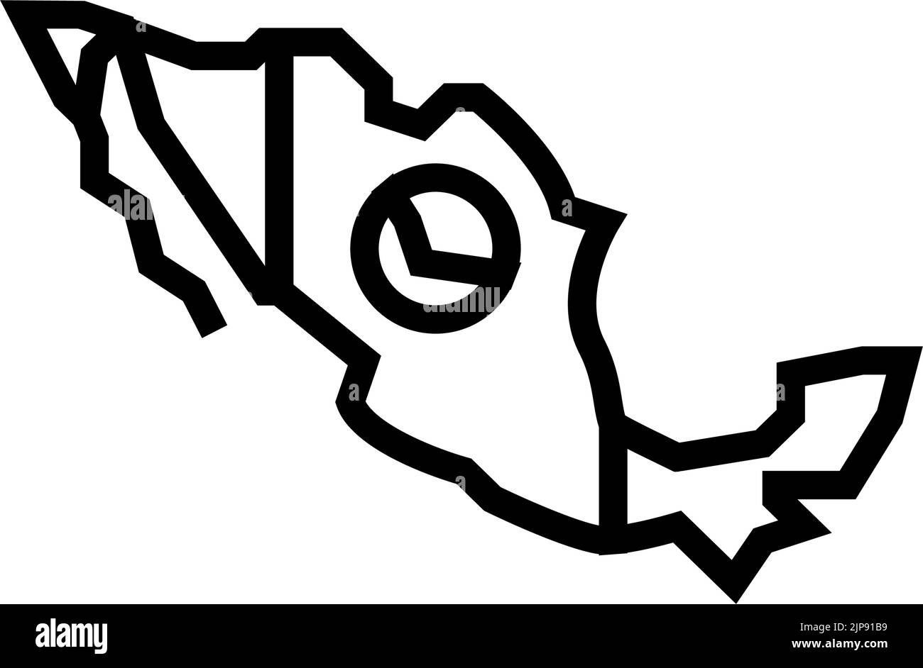 mexico country map flag line icon vector illustration Stock Vector ...