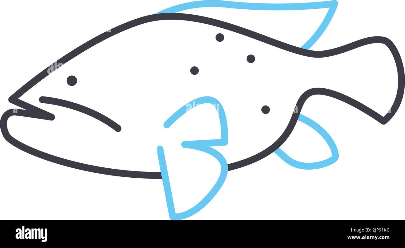 grouper line icon, outline symbol, vector illustration, concept sign Stock Vector Image & Art ...