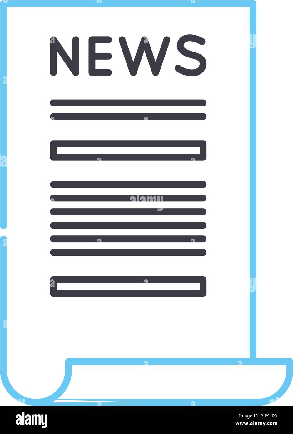 newspaper article line icon, outline symbol, vector illustration ...