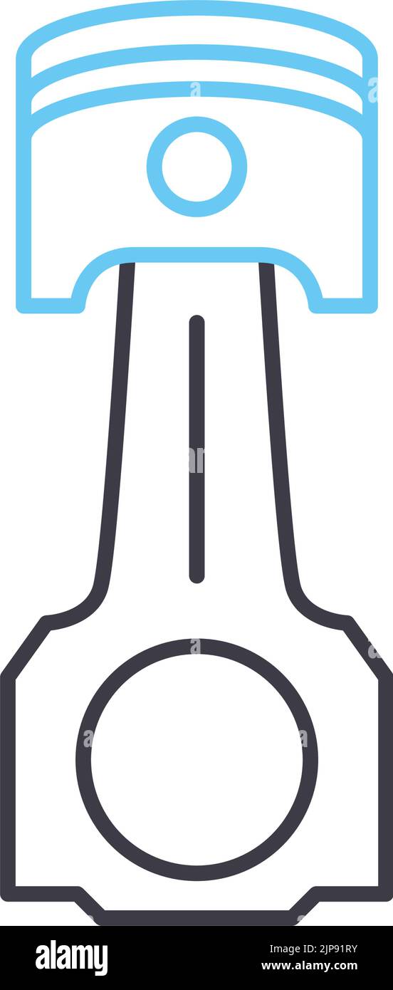 piston line icon, outline symbol, vector illustration, concept sign ...