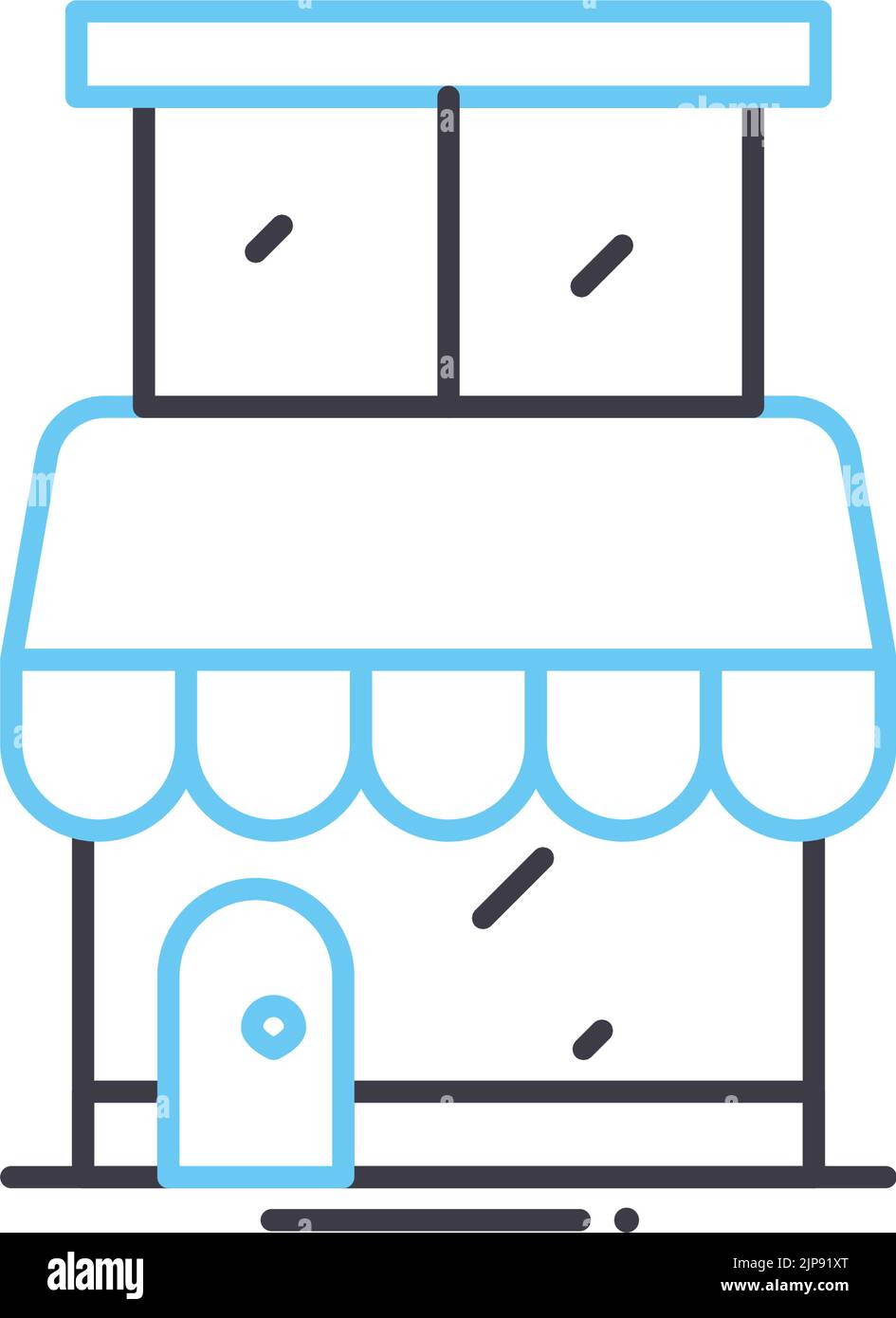 online shop line icon, outline symbol, vector illustration, concept ...
