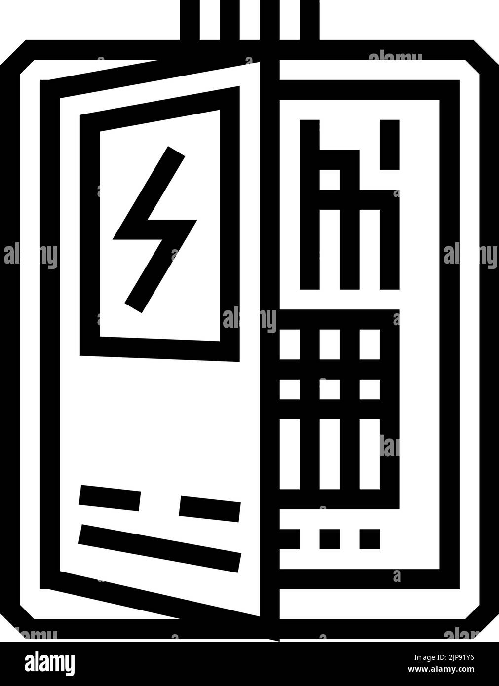 electrical panel residential line icon vector illustration Stock Vector ...