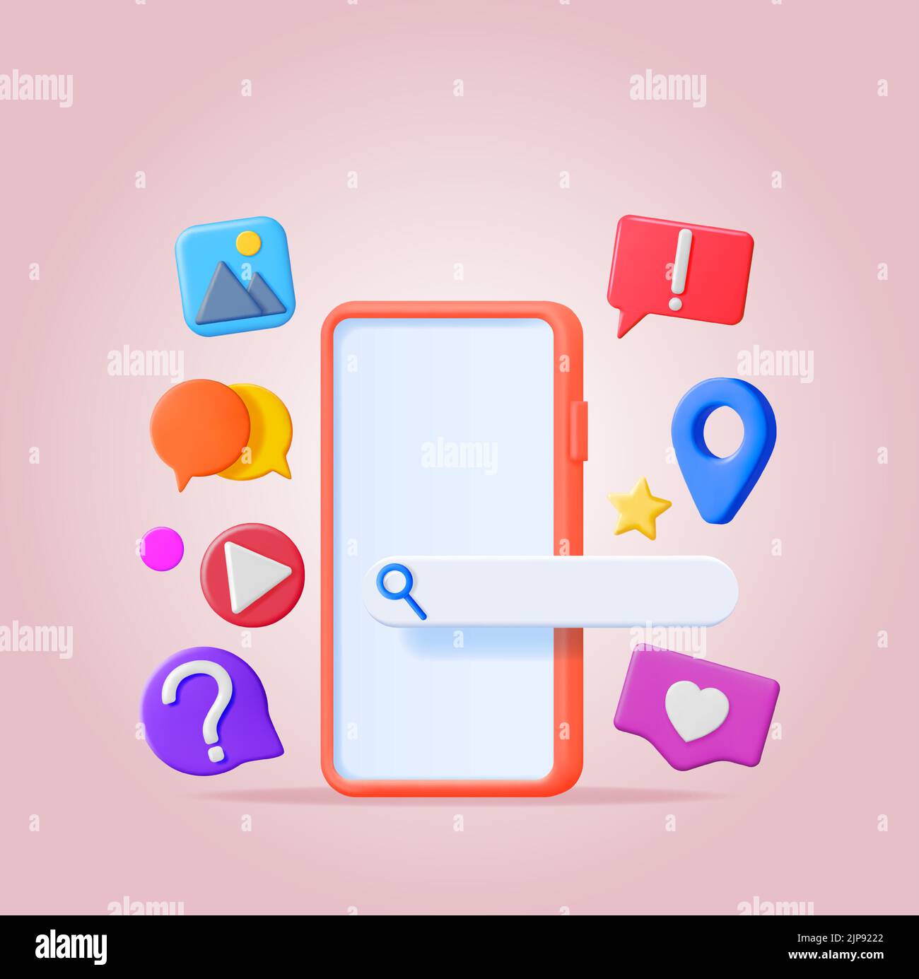 3D Social Media Concept Isolated Stock Vector Image & Art - Alamy