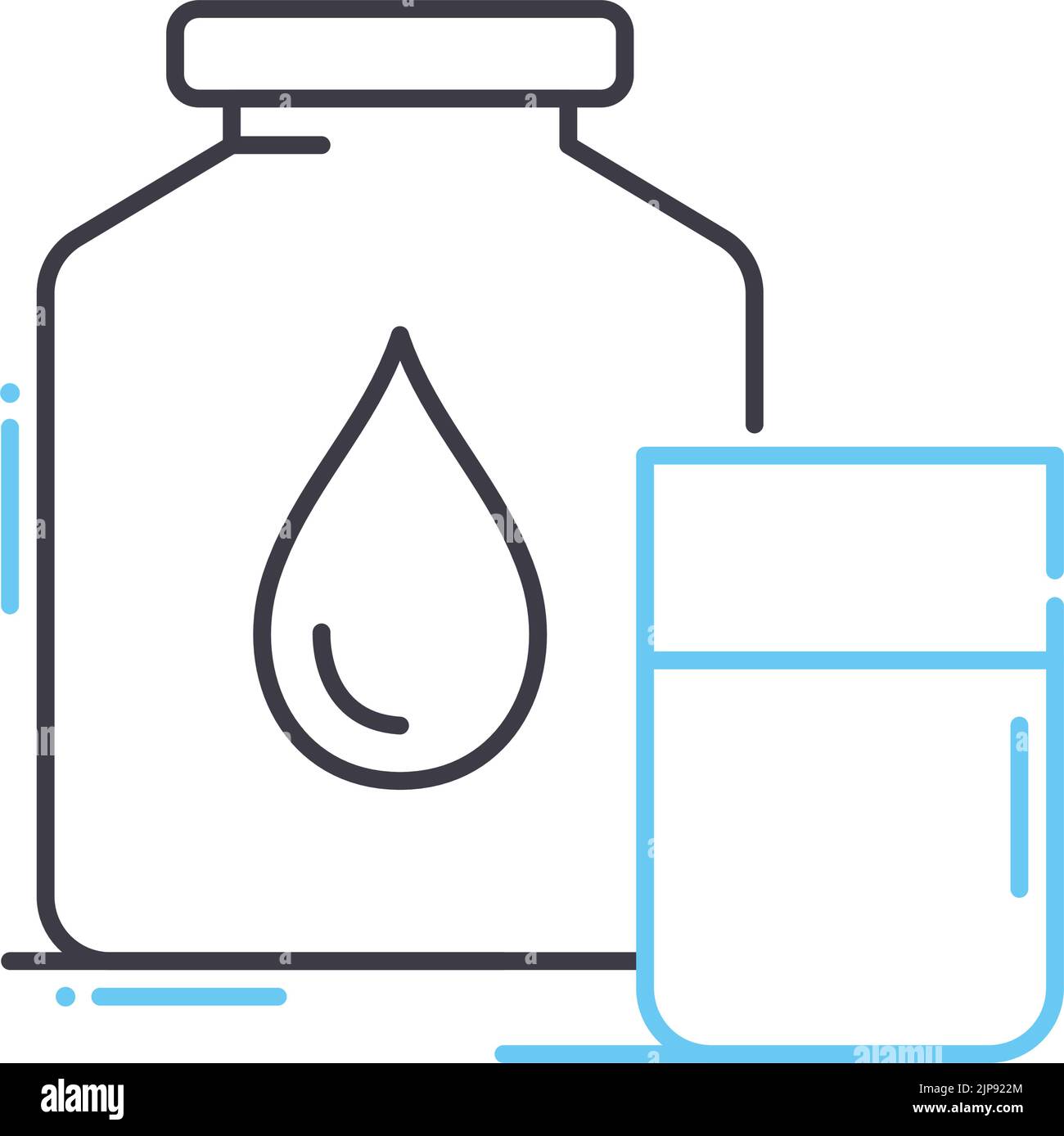 milk line icon, outline symbol, vector illustration, concept sign Stock ...