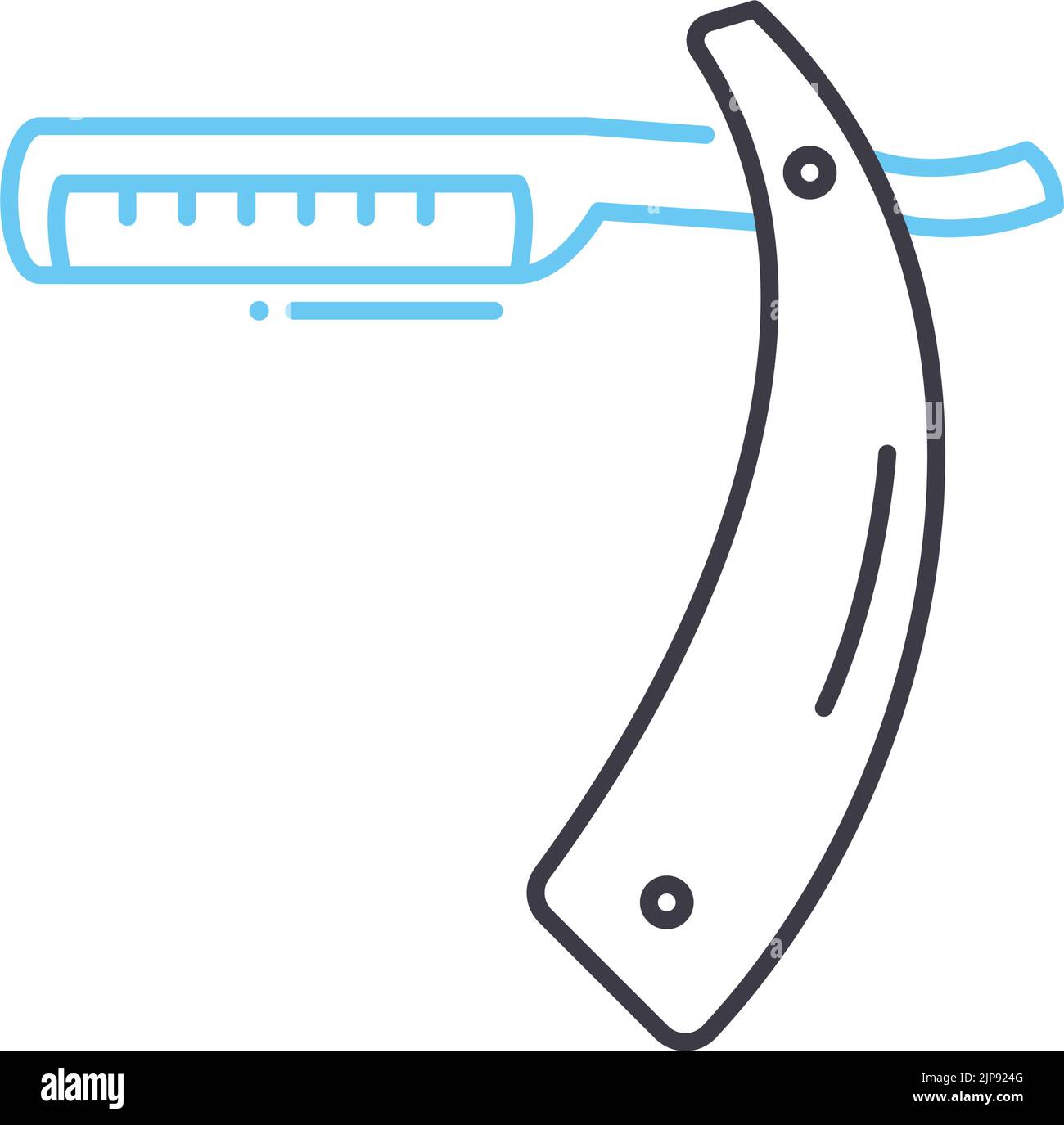 straight razor line icon, outline symbol, vector illustration, concept ...