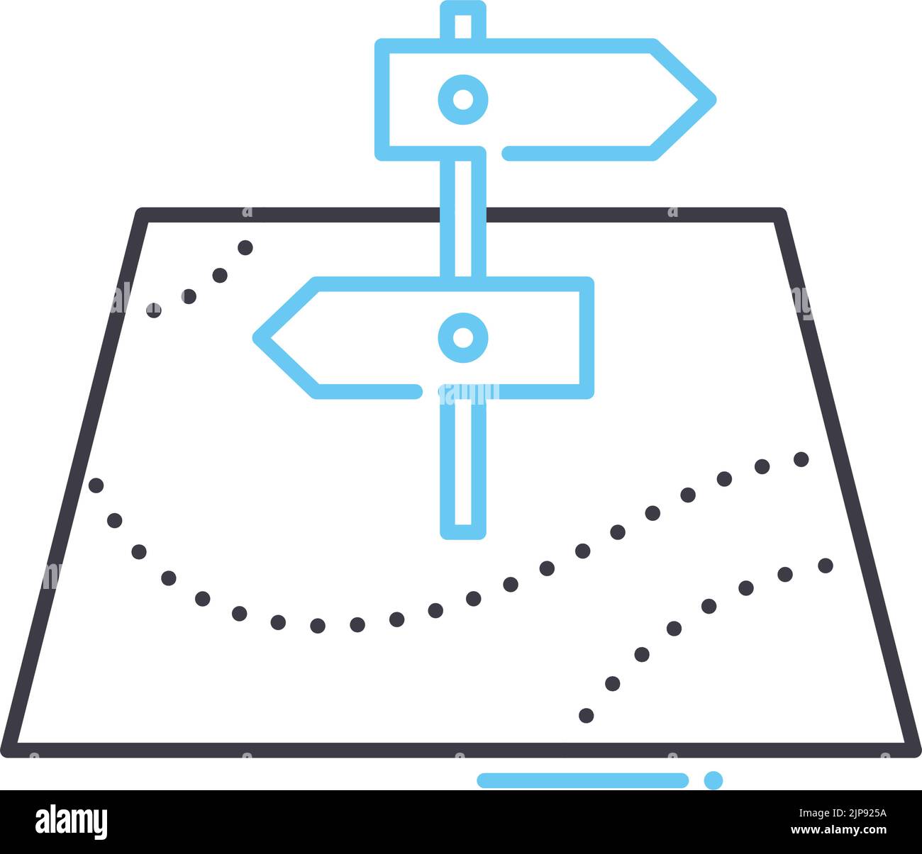 road sign post line icon, outline symbol, vector illustration, concept ...