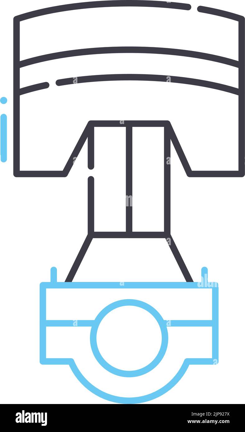 piston line icon, outline symbol, vector illustration, concept sign ...