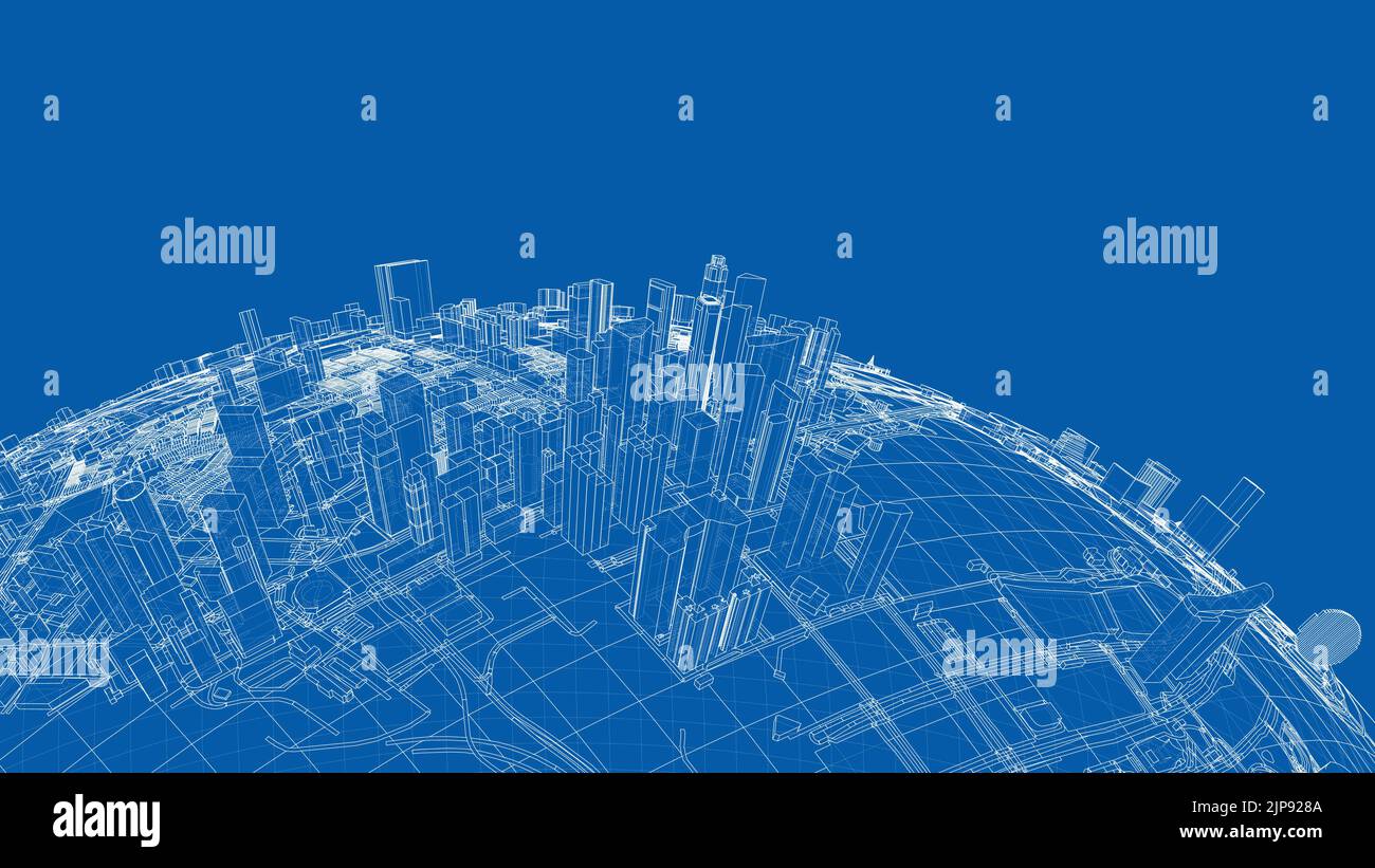 3d city sphere. Vector rendering of 3d Stock Vector Image & Art - Alamy