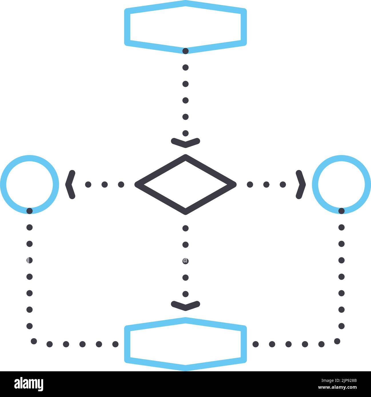 flowchart line icon, outline symbol, vector illustration, concept sign ...