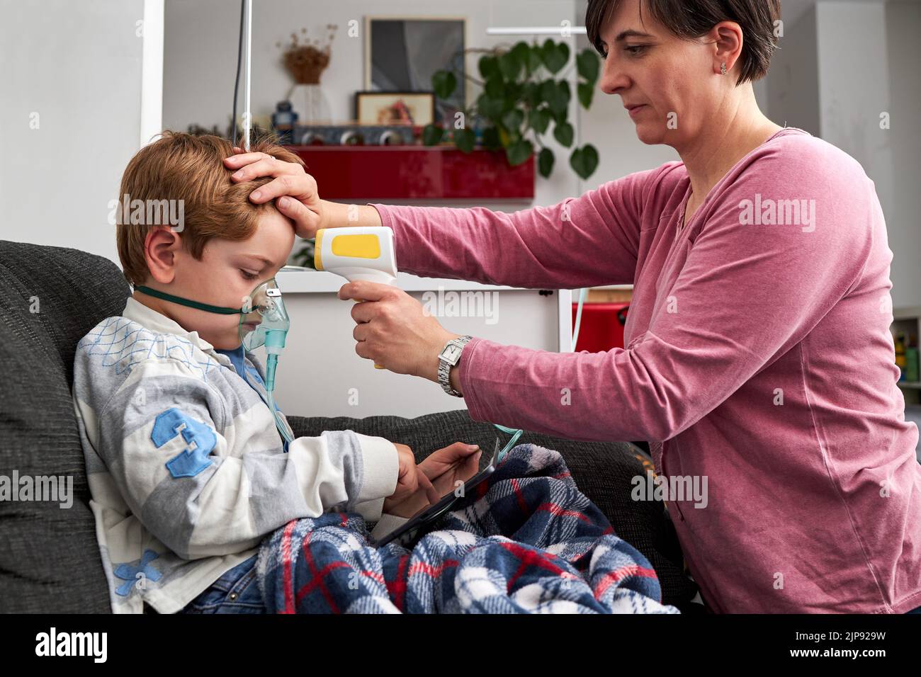 illness, nursing, inhale, measured fever, nebulizer, inhalation, ill ...