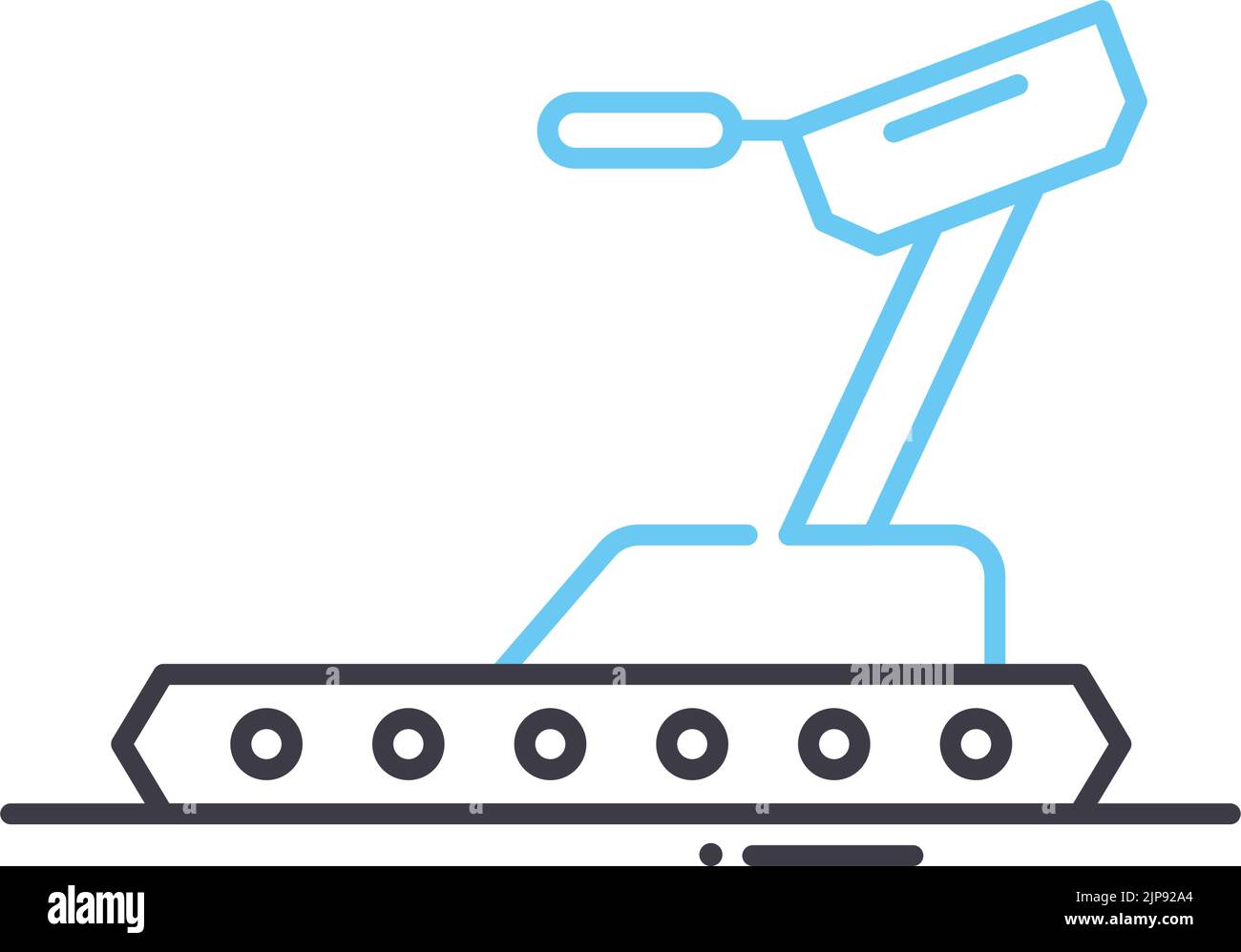 treadmill machine line icon, outline symbol, vector illustration ... treadmill machine line icon, outline symbol, vector illustration ...