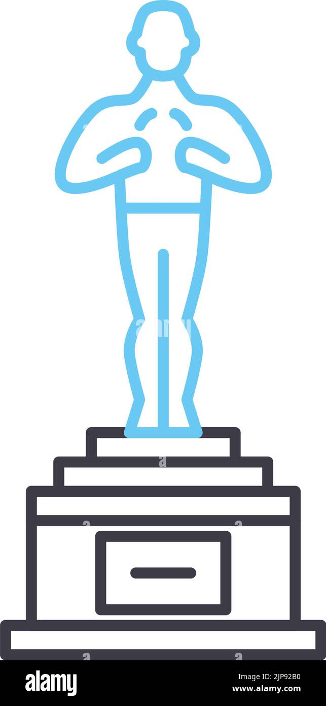 oscar award line icon, outline symbol, vector illustration, concept ...