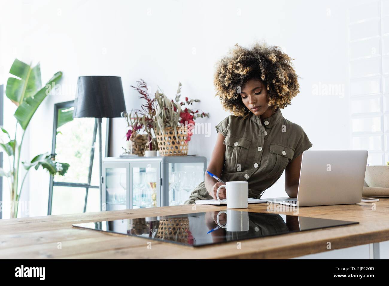 young woman, home, writing, person of color, afrolook, girl, girls ...