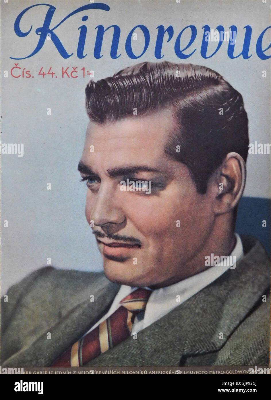 CLARK GABLE on Front Cover of Czechoslovakian Movie Magazine KINOREVUE ...