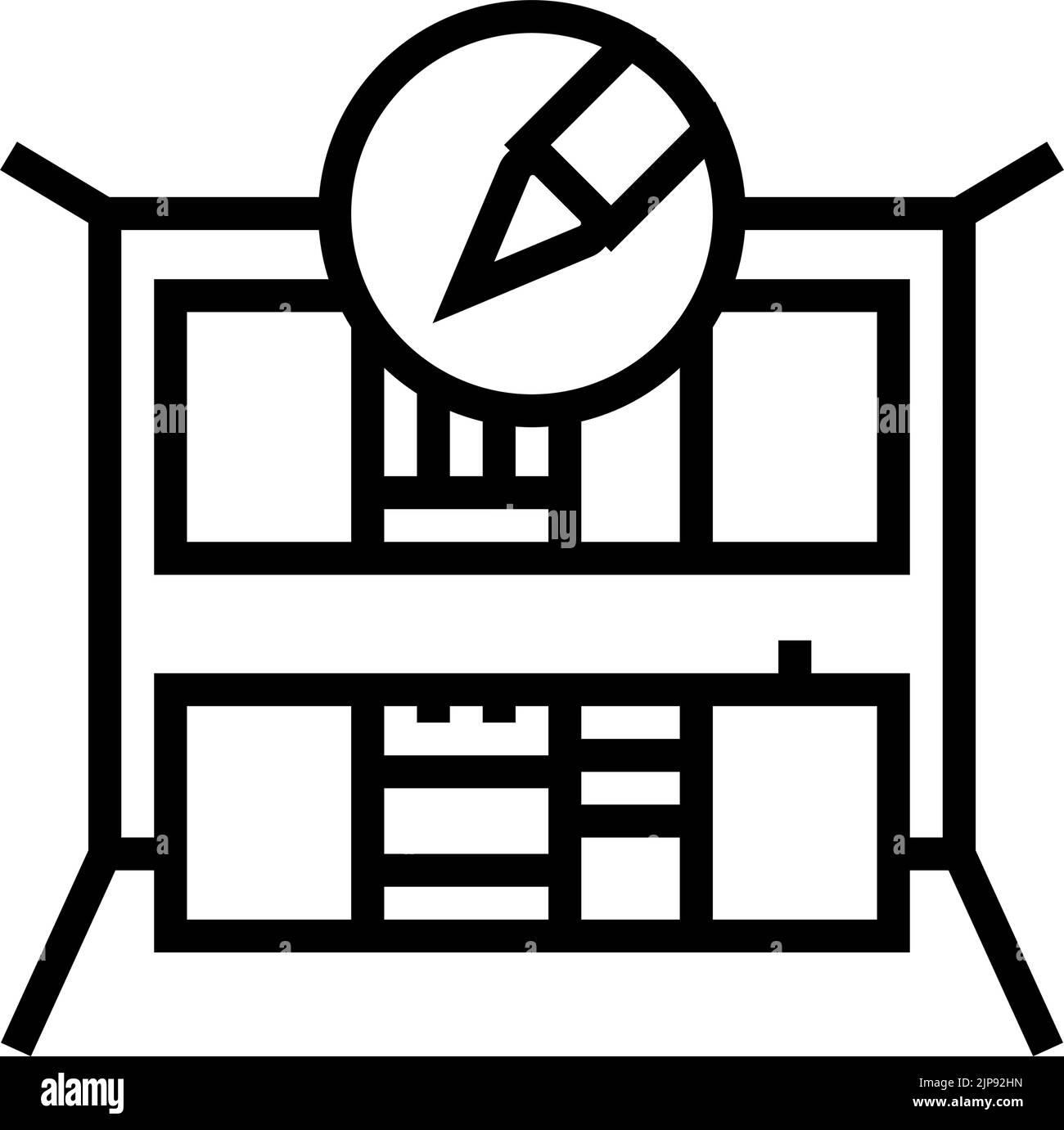 kitchen design room interior line icon vector illustration Stock Vector ...