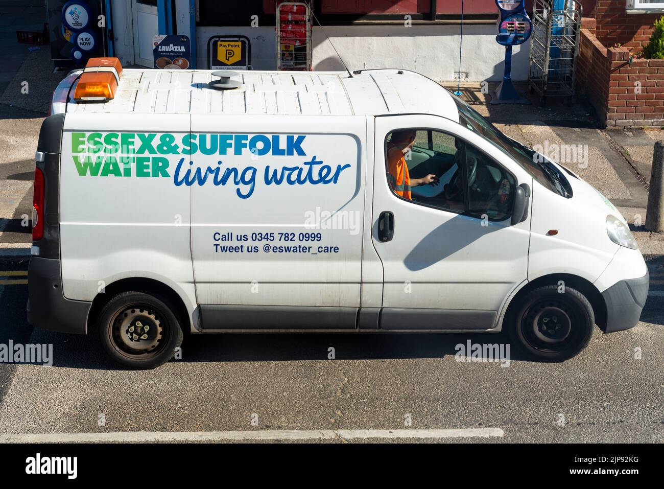 Essex & Suffolk Water van parked on the road. Living water slogan ...