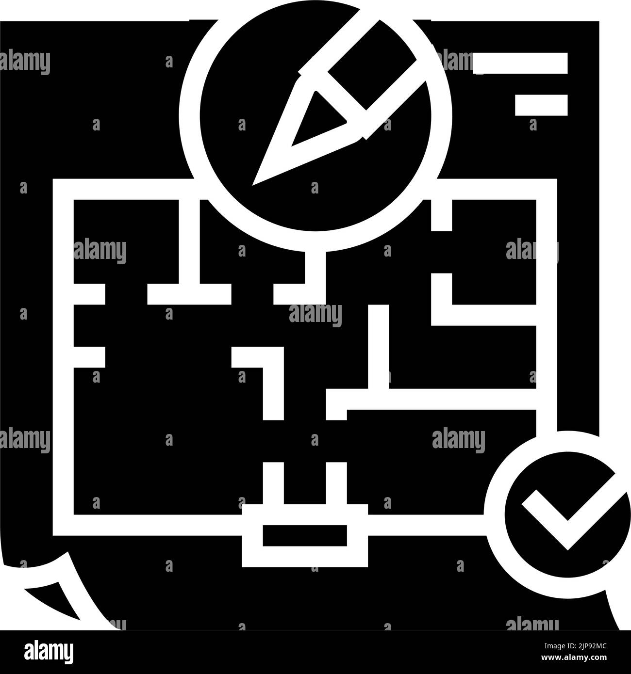 space planning room interior glyph icon vector illustration Stock ...