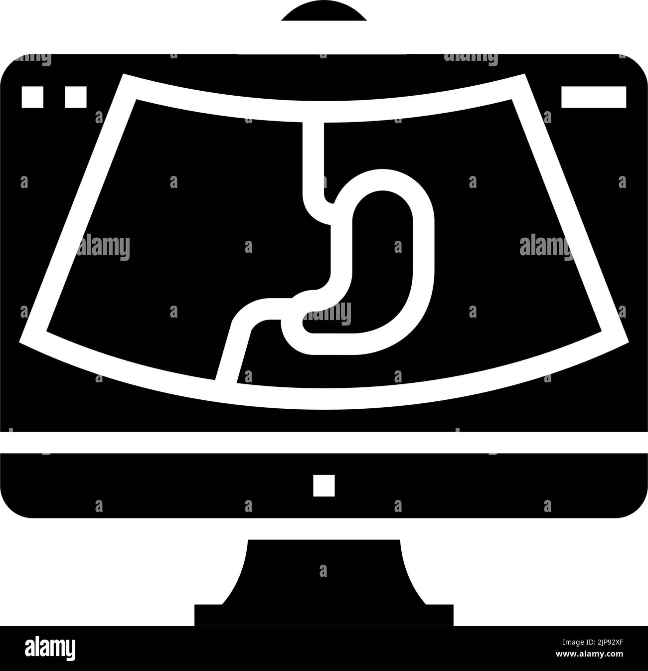 ultrasound abdomen health check glyph icon vector illustration Stock ...