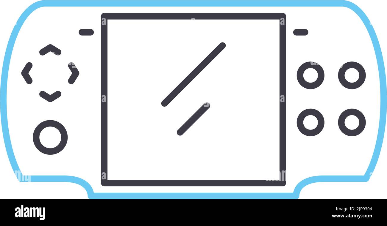 Portable Video Game Line Icon Outline Symbol Vector Illustration Concept Sign Stock Vector