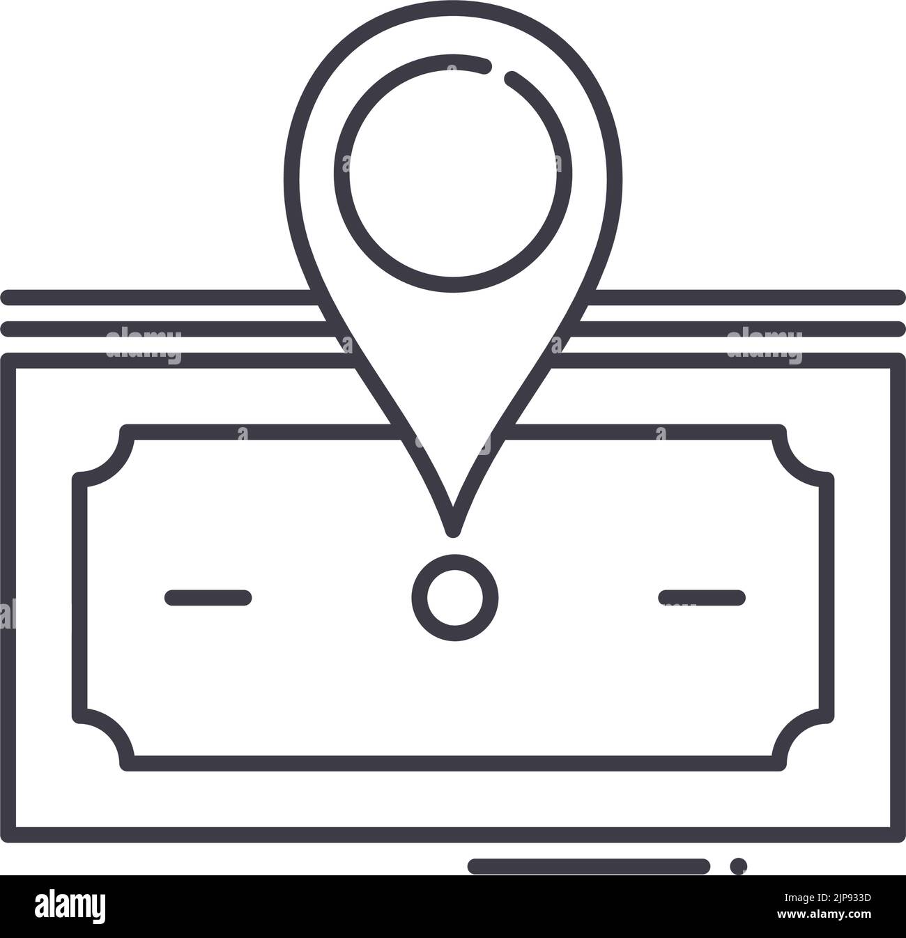 money mark line icon, outline symbol, vector illustration, concept sign ...