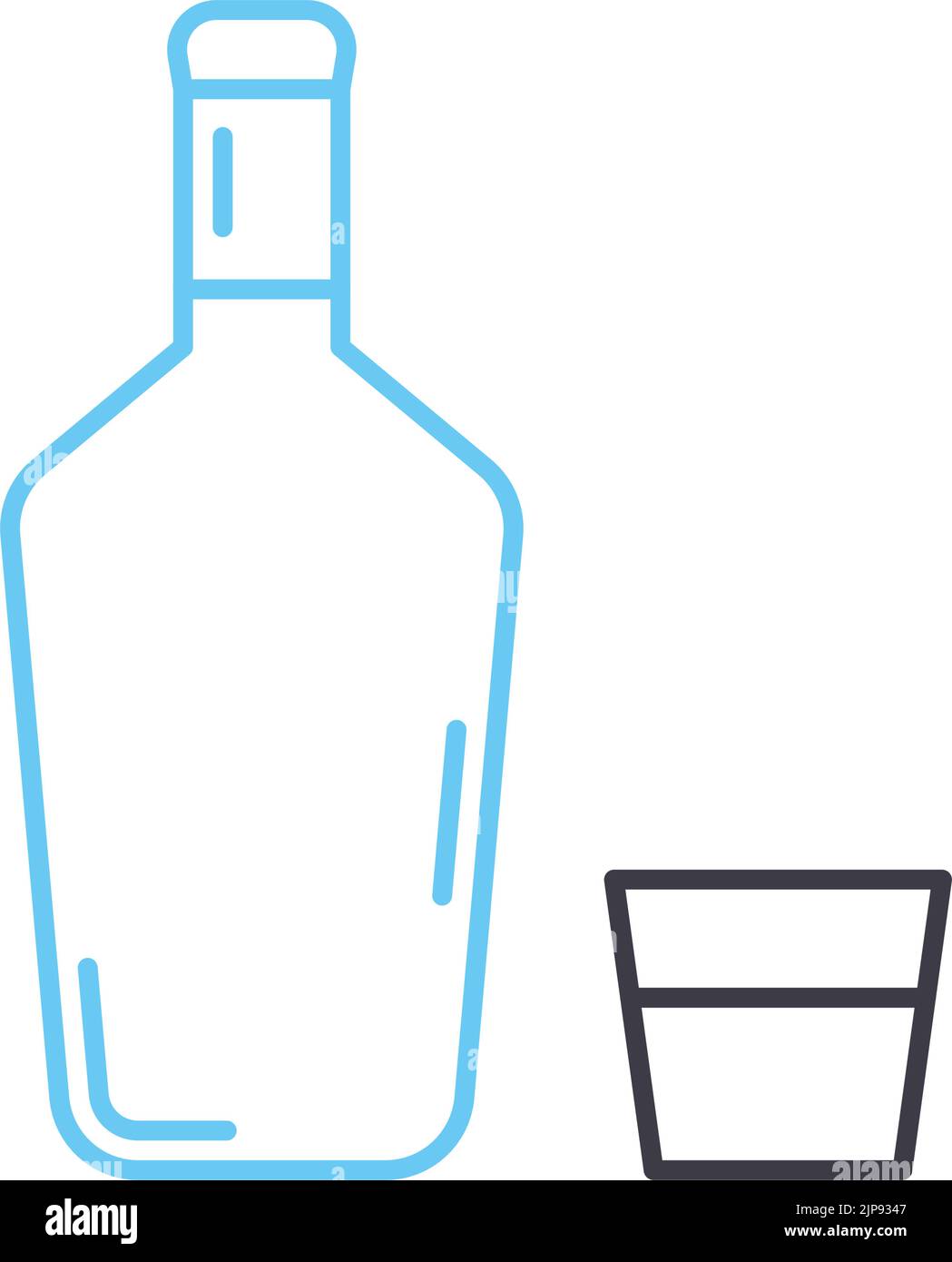 strong spirit drink line icon, outline symbol, vector illustration ...