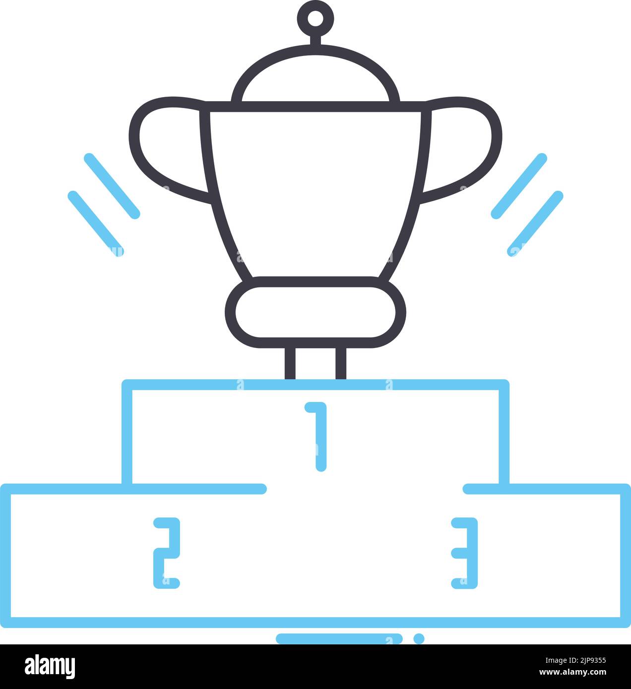 football cup line icon, outline symbol, vector illustration, concept ...