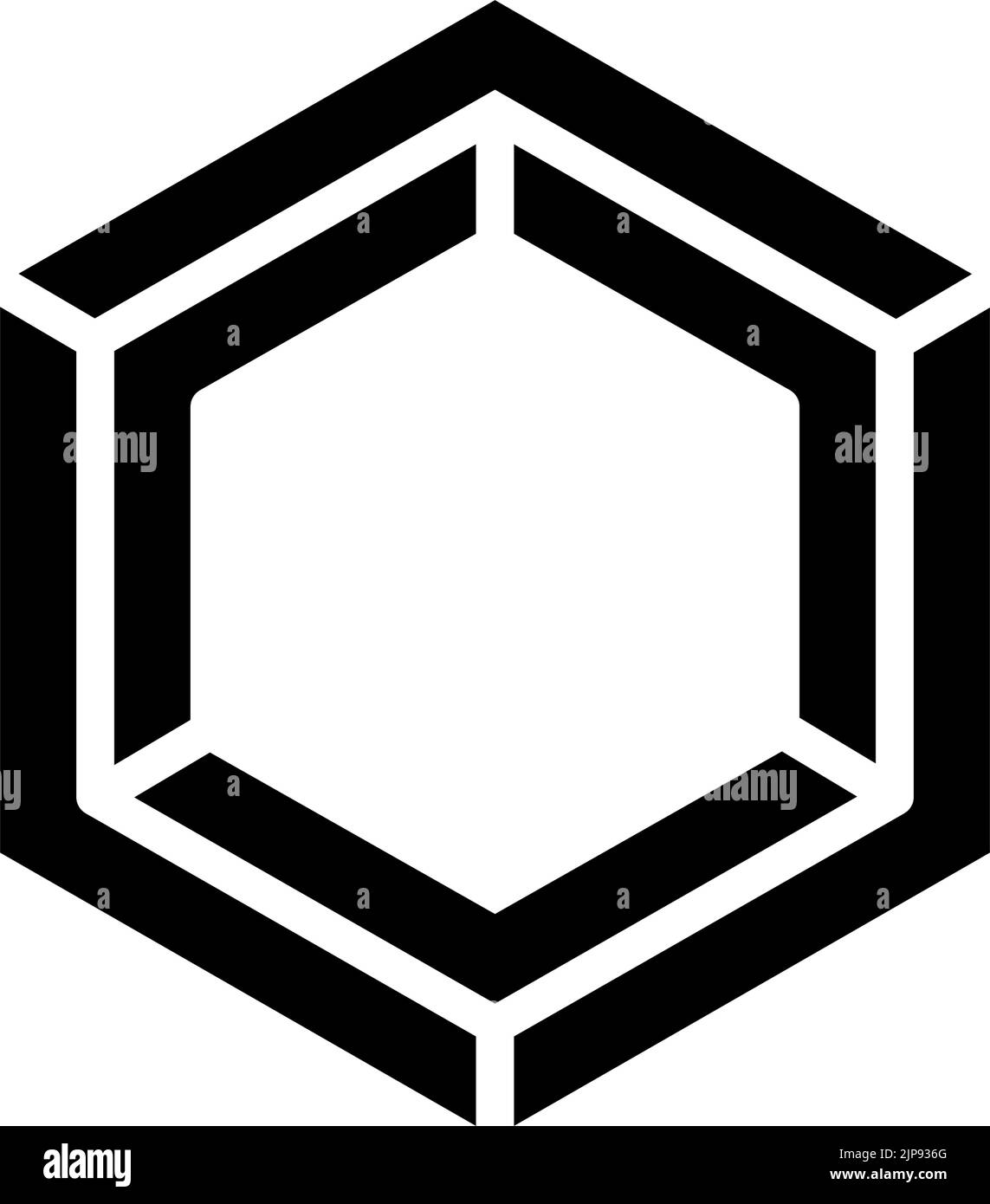 hexagon impossible geometric shape glyph icon vector illustration Stock ...