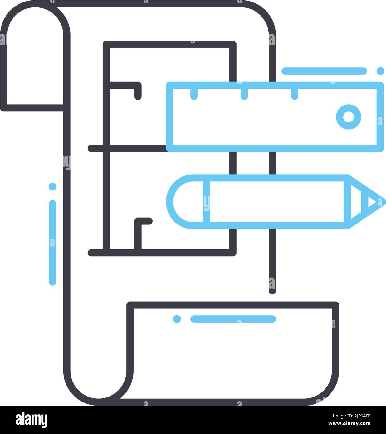 project goals line icon, outline symbol, vector illustration, concept ...
