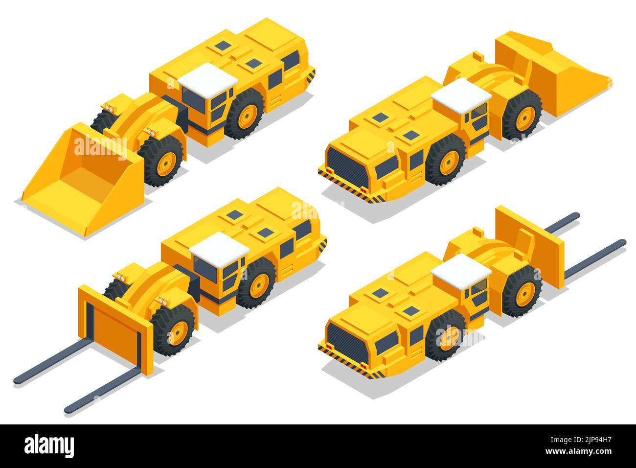 Isometric Underground Mining Trucks. Underground loader, excavator ...
