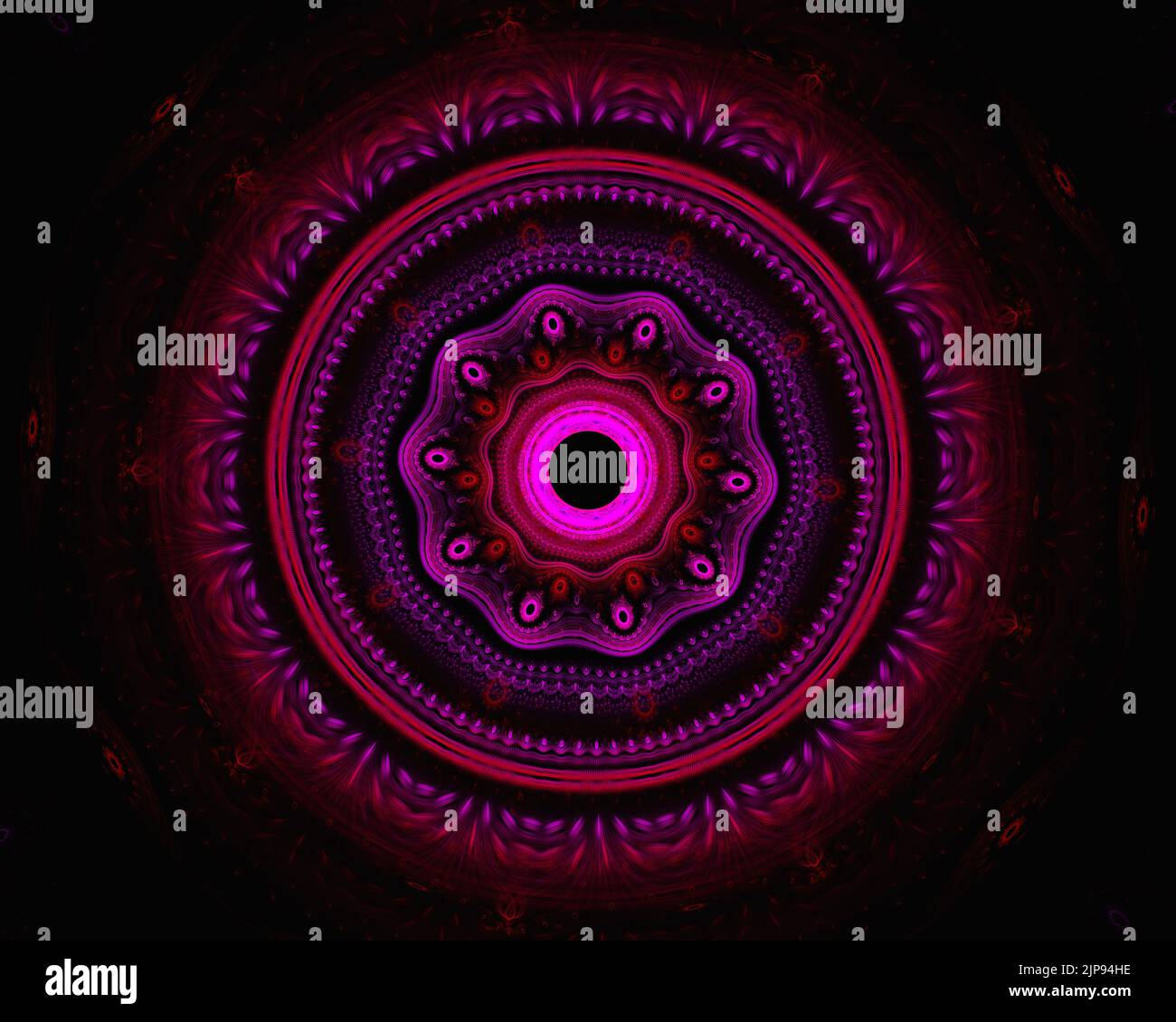 Circular shield like pattern of ornate geometric symmetrical fractal ...