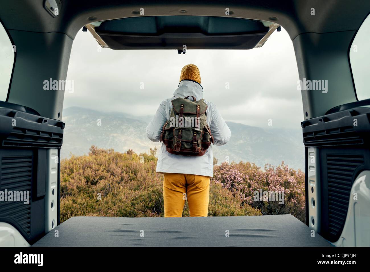 Car trunk open hiker hi-res stock photography and images - Alamy