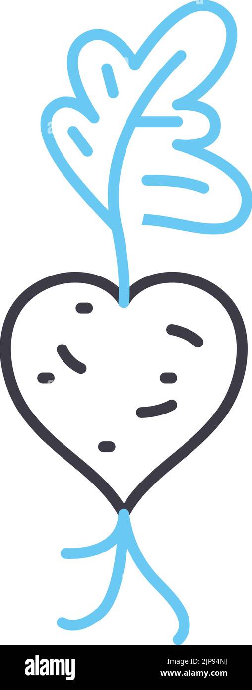 radish line icon, outline symbol, vector illustration, concept sign ...