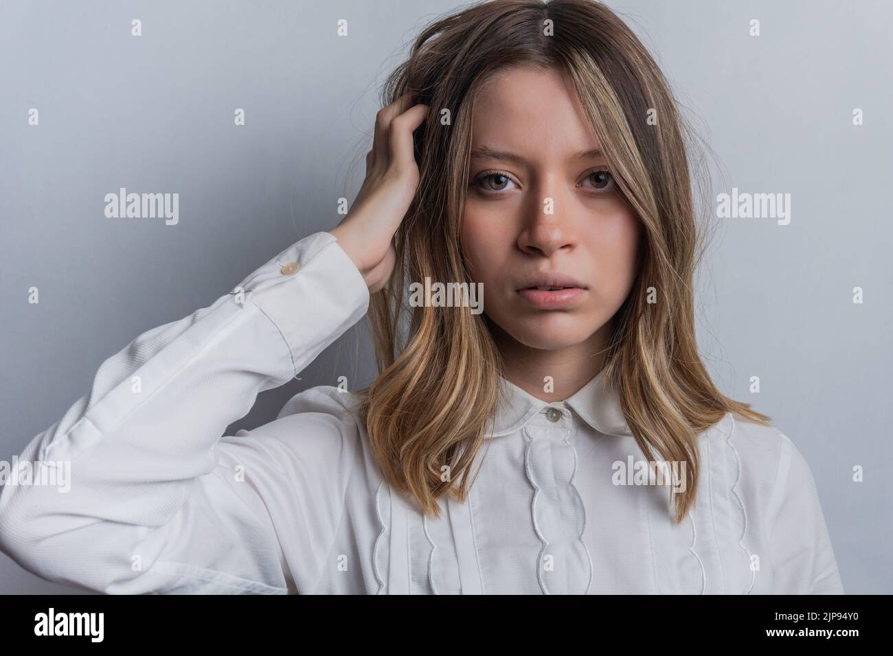 young woman, serious, portrait, original collection, girl, girls, woman ...