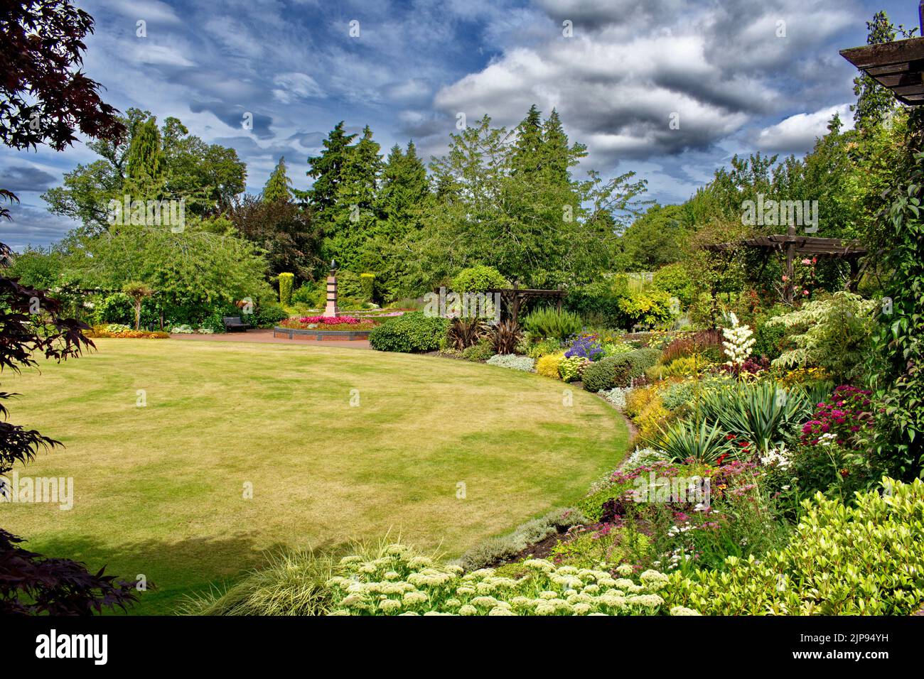 PERTH CITY SCOTLAND RODNEY GARDENS ARBOURS AND FLOWER BEDS WITH VERY ...