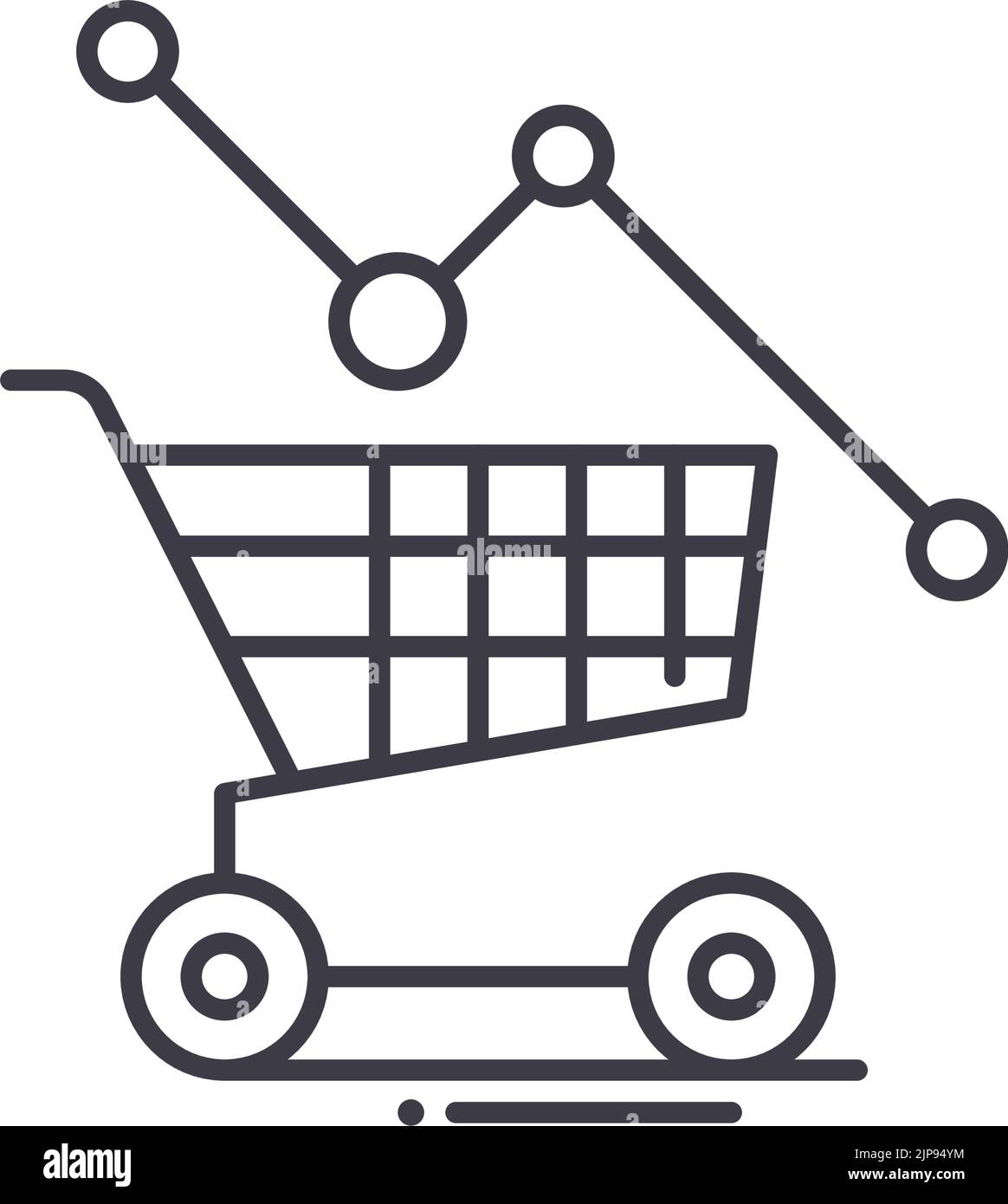 market trends line icon, outline symbol, vector illustration, concept ...