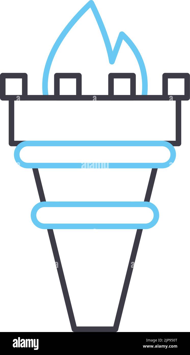 torchlight leader line icon, outline symbol, vector illustration ...