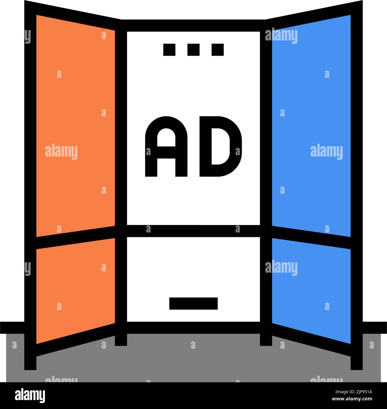 folding wall exhibition color icon vector illustration Stock Vector ...