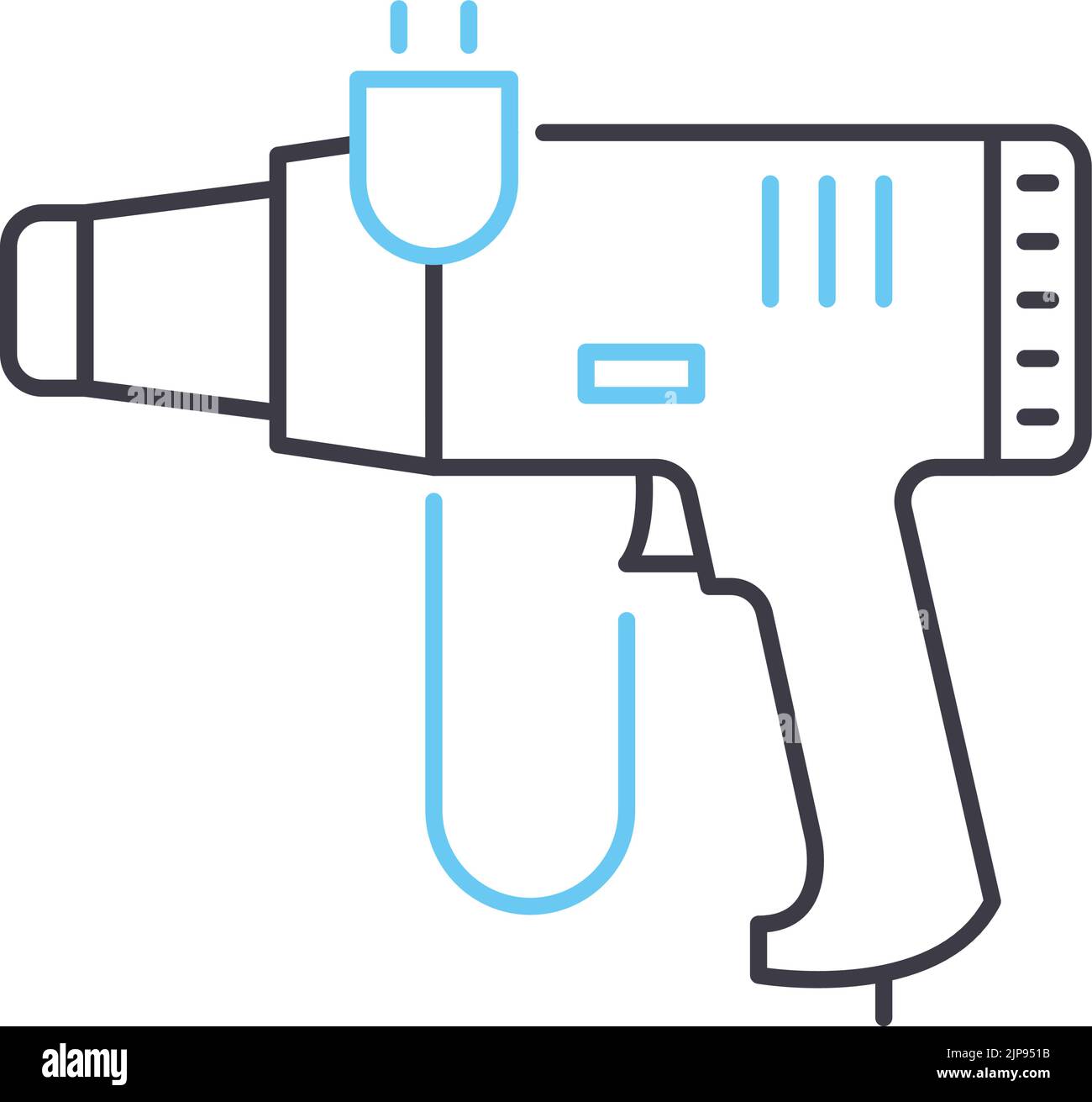 portable blower line icon, outline symbol, vector illustration, concept ...