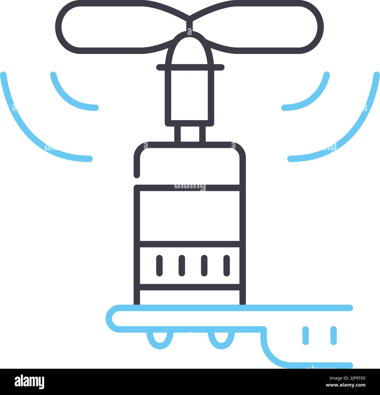 powerful motor line icon, outline symbol, vector illustration, concept ...