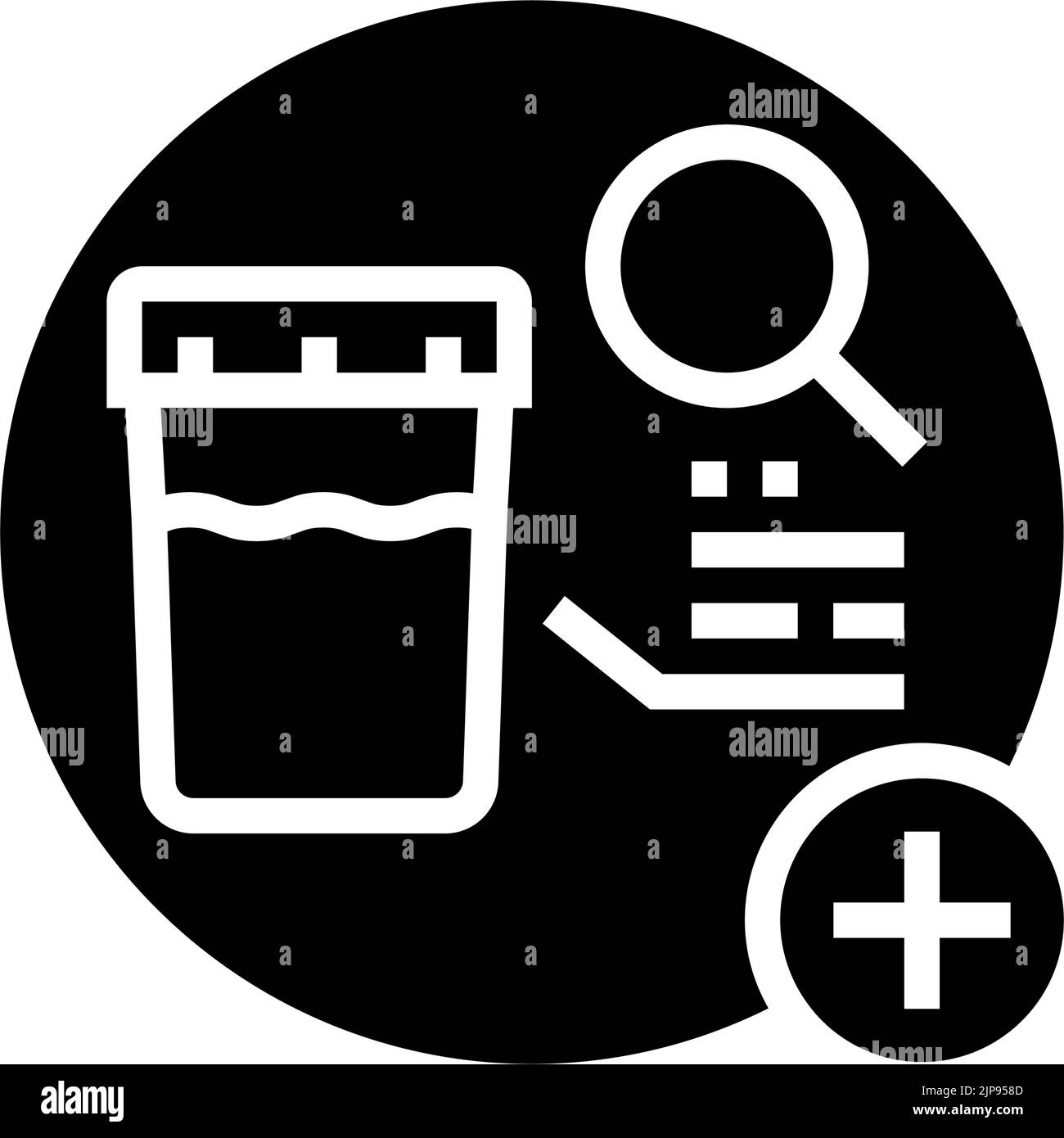 Urine Analysis Health Check Glyph Icon Vector Illustration Stock Vector