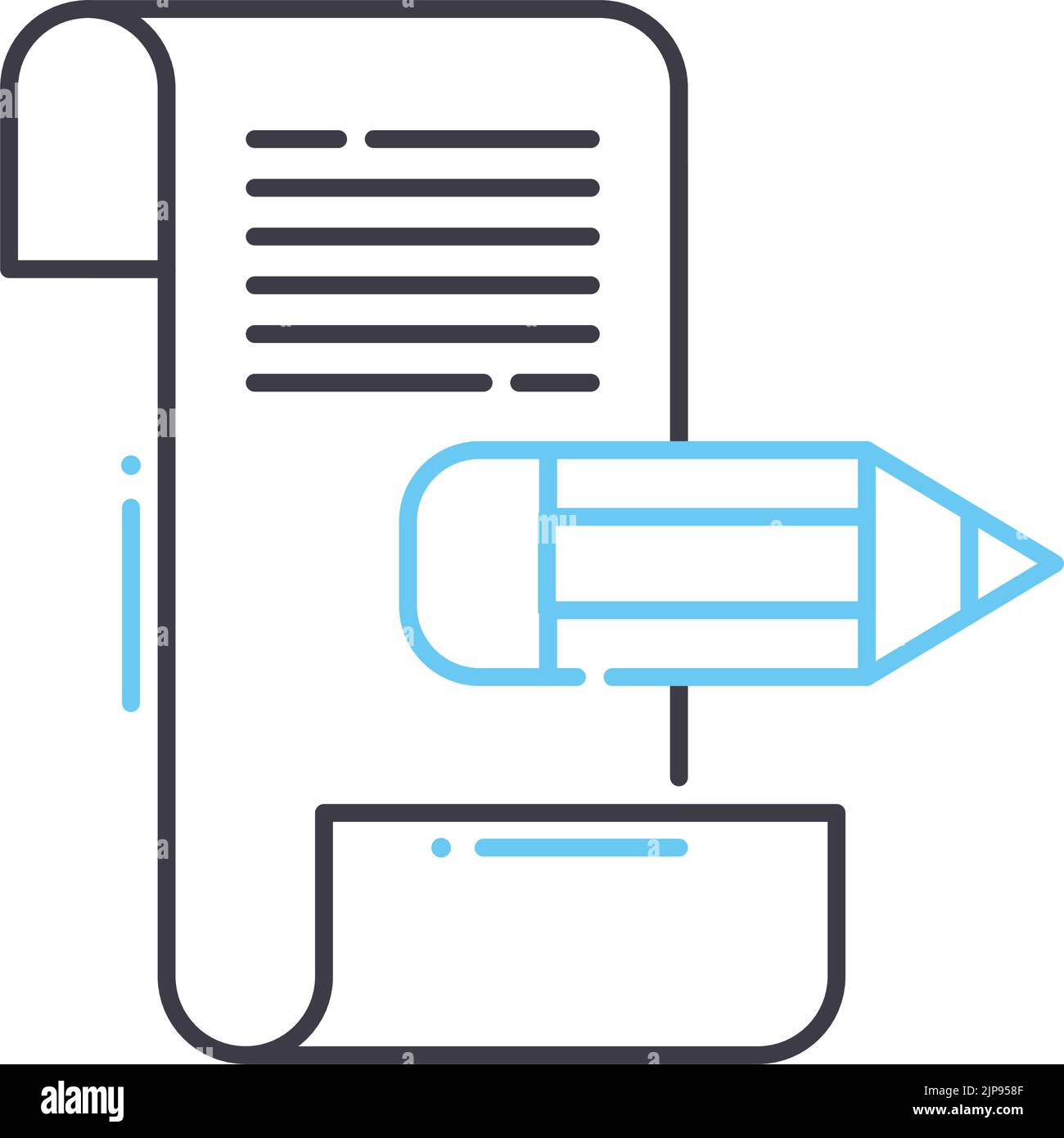 sales report line icon, outline symbol, vector illustration, concept ...