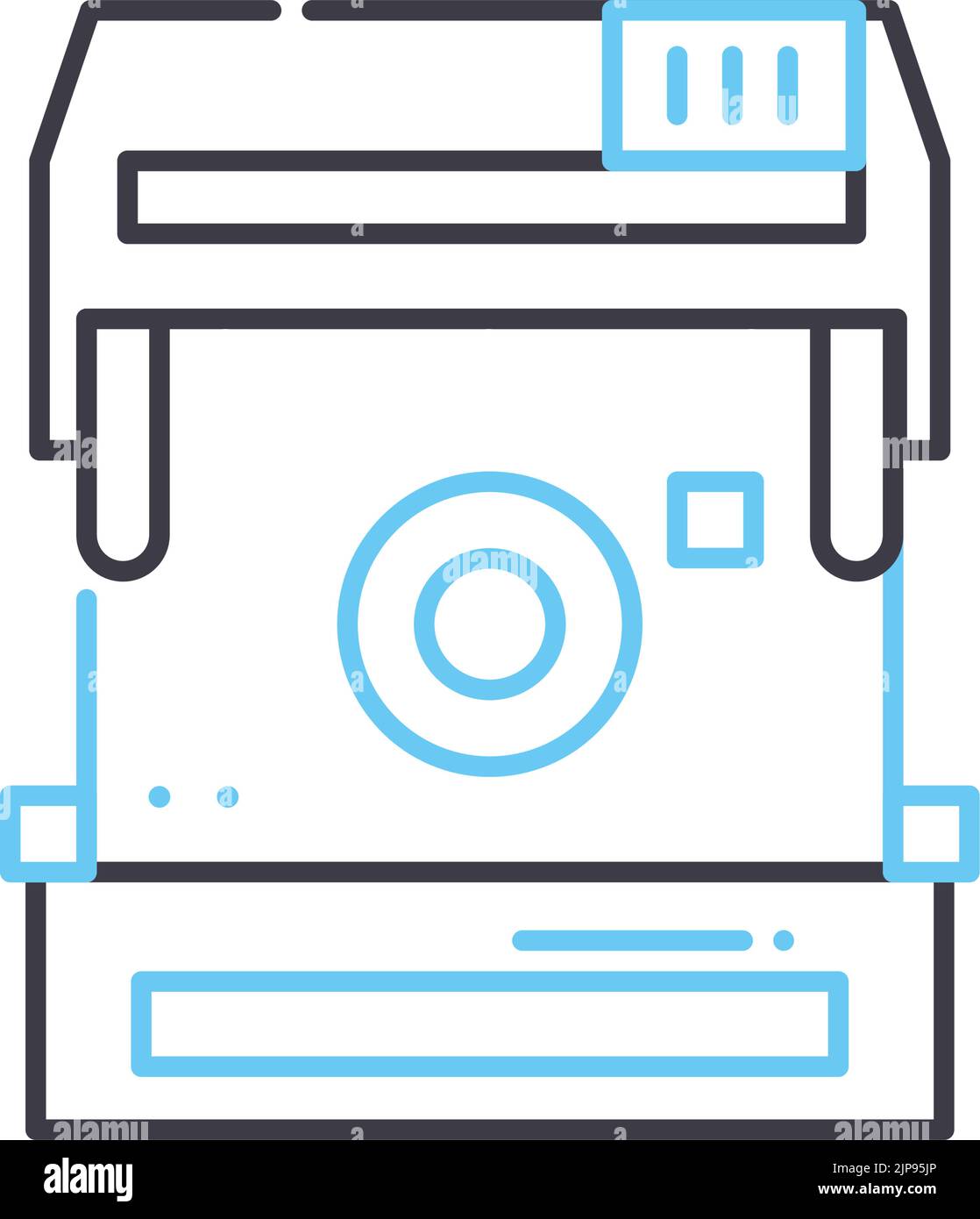 instant camera line icon, outline symbol, vector illustration, concept ...