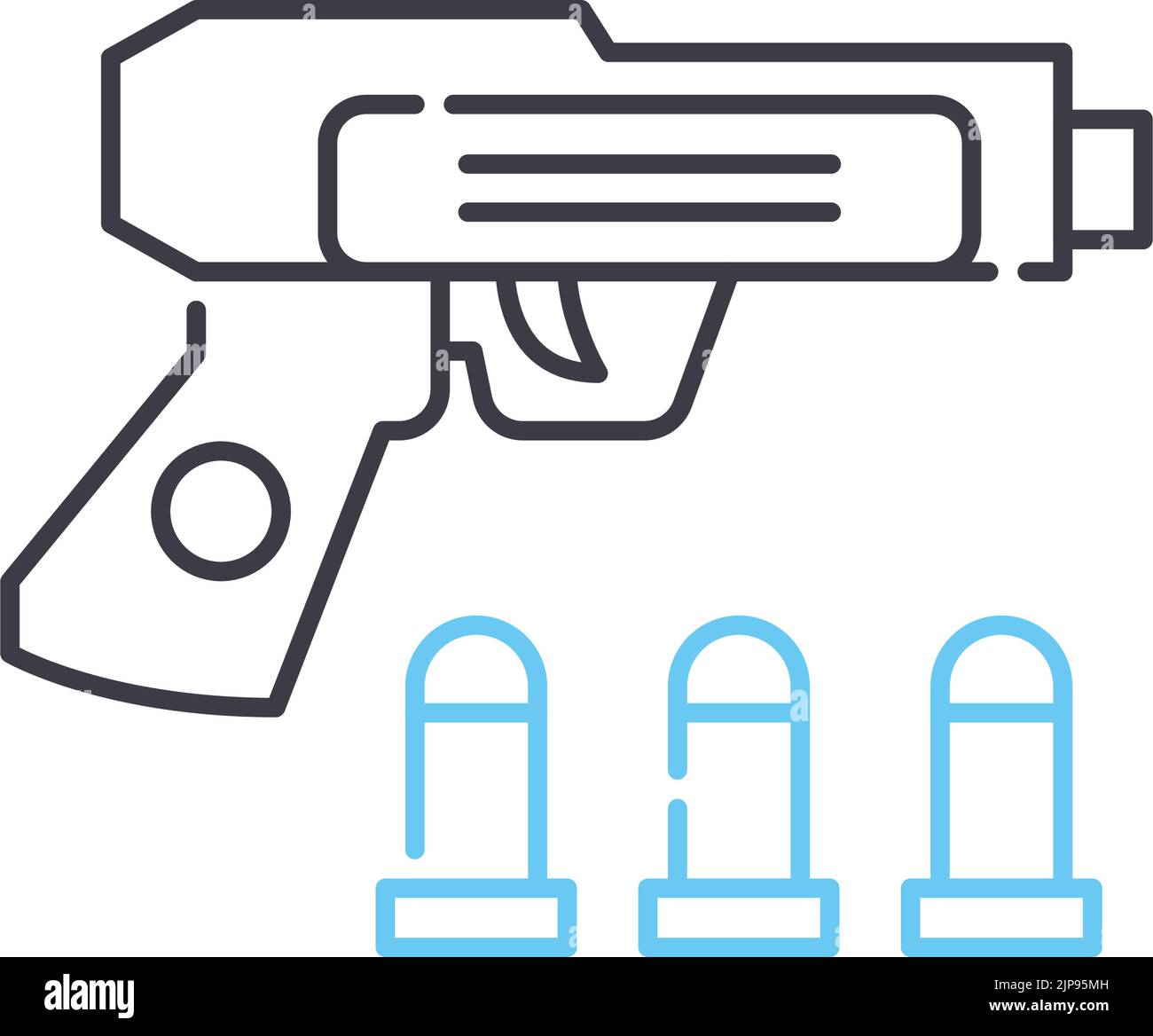 shooting line icon, outline symbol, vector illustration, concept sign ...