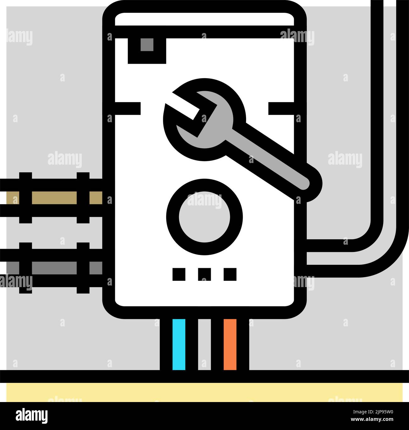 water heater boiler installing color icon vector illustration Stock ...
