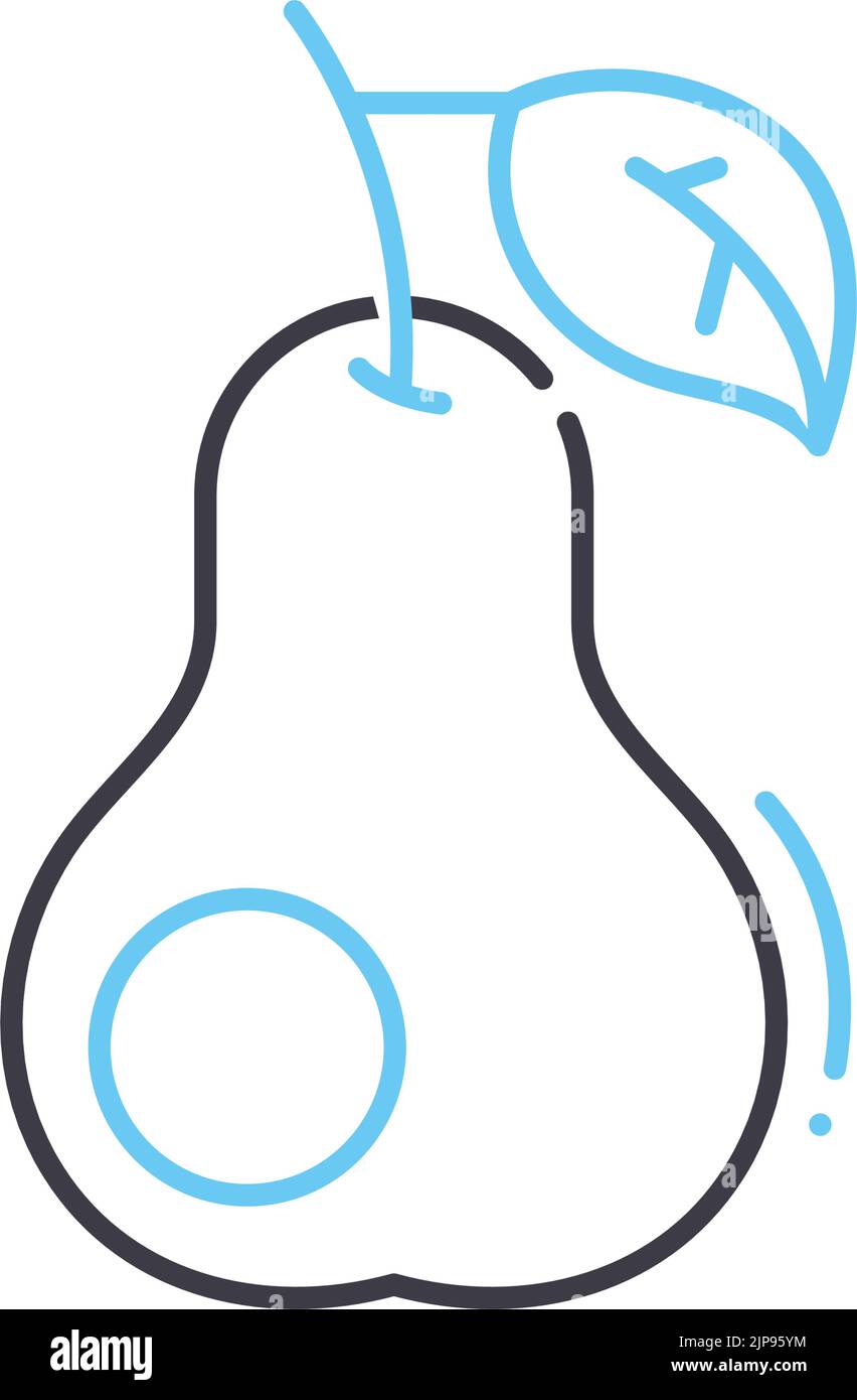 pear line icon, outline symbol, vector illustration, concept sign Stock ...