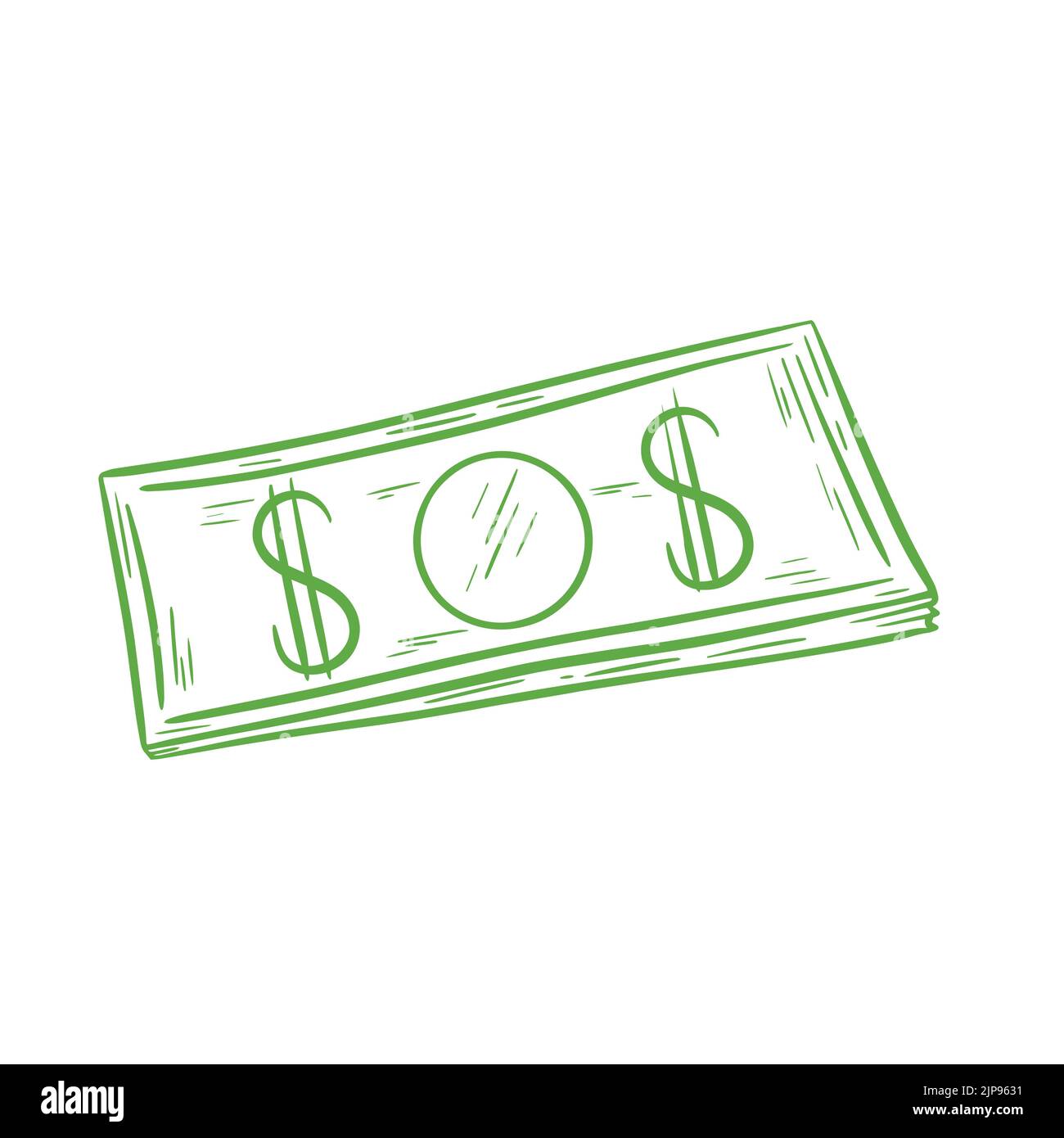 Dollars hand engraving sketch isolated object Stock Vector Image & Art ...