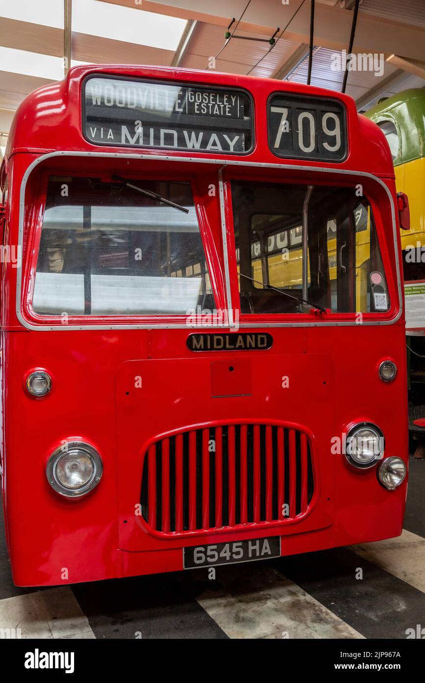 Vintage buses on display at The Transport Museum in Wythall ...