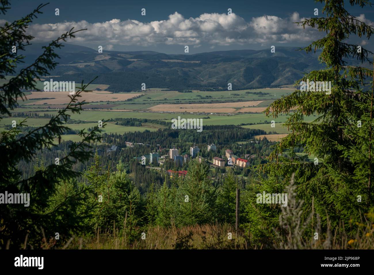 Strba village under Vysoke Tatry mountains in Slovakia morning Stock ...