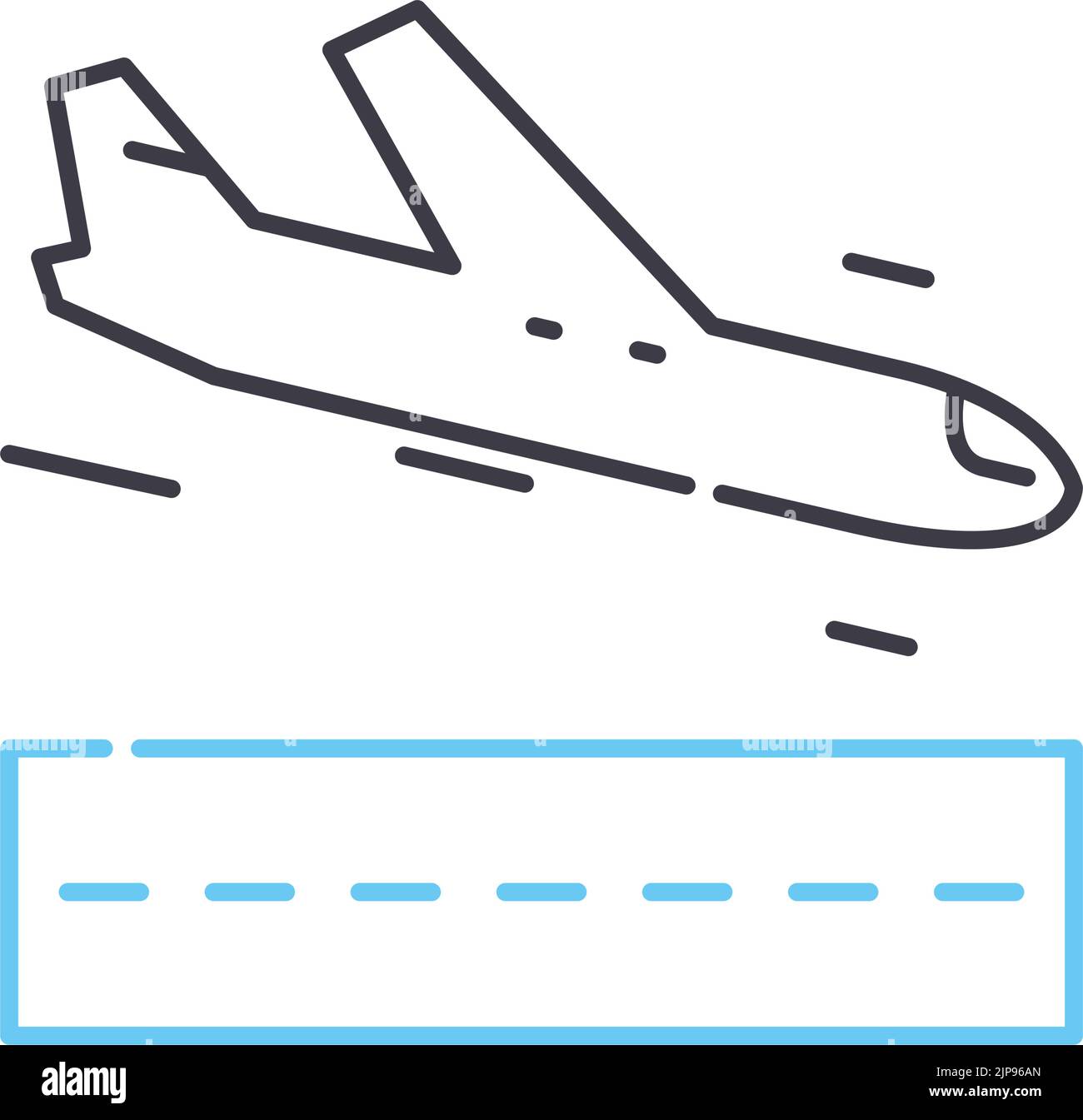 take off line icon, outline symbol, vector illustration, concept sign ...